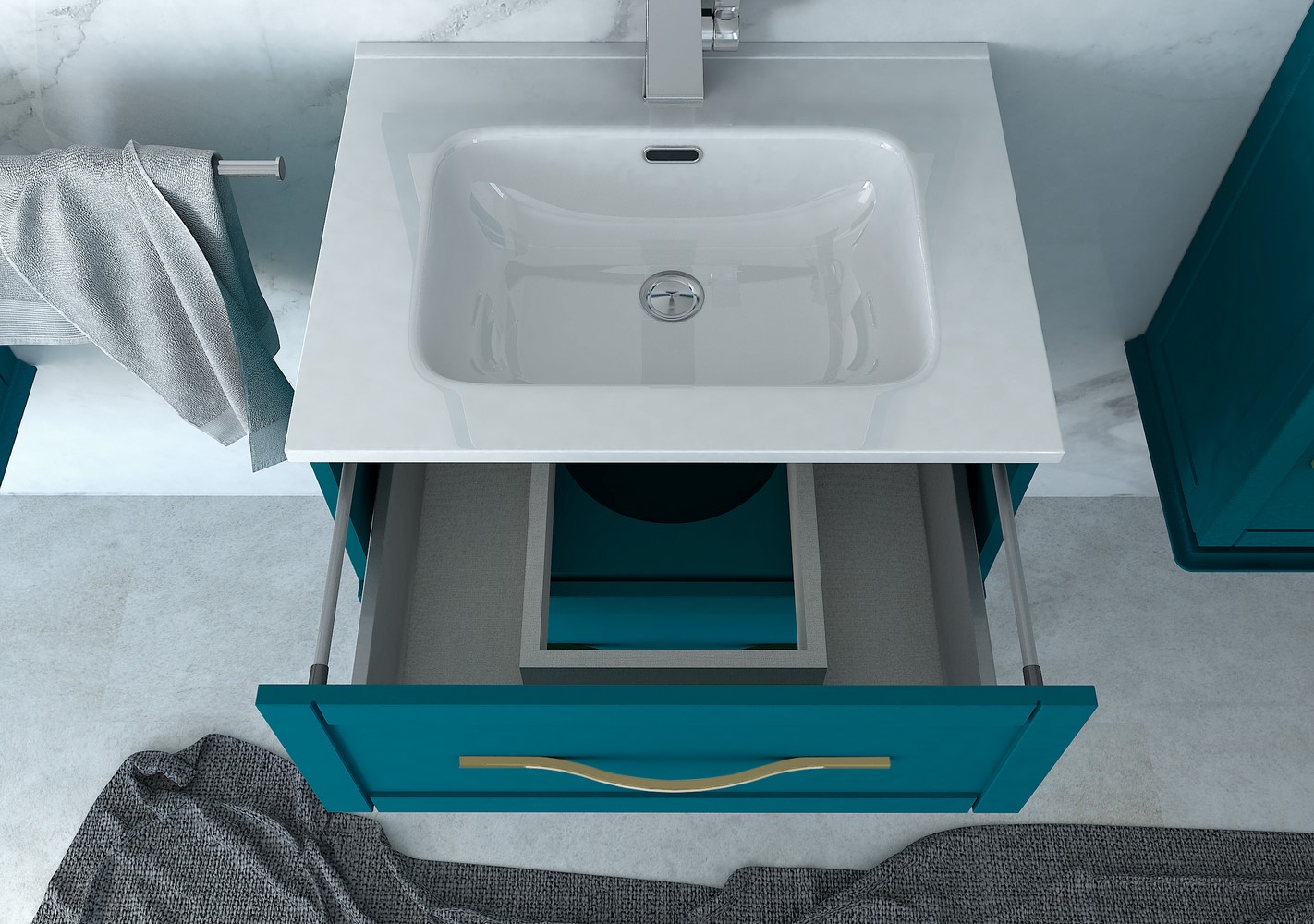 24" Base Vanity w/ 2 Drawers and Chrome Handles - Sapphire Bath